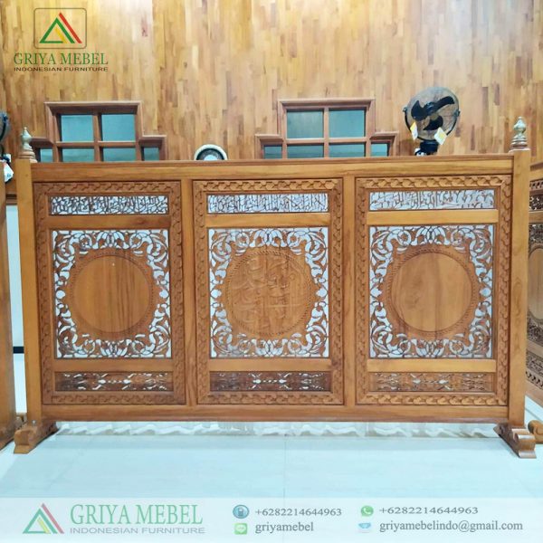 Satir Penyekat Ruang Masjid Ukir Jati | griya mebel