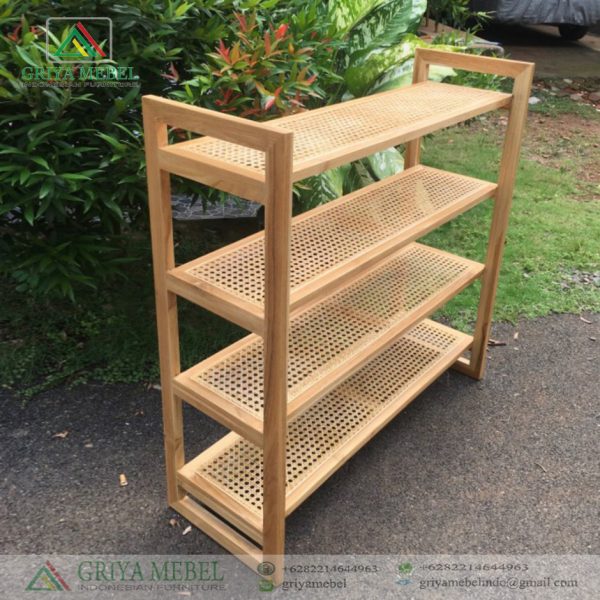 Rak Minimalis Rotan Jati Jepara | griya mebel