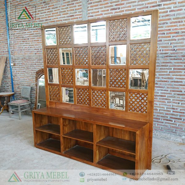 Partisi Hias Ruang Tamu Jati | griya mebel