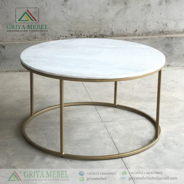 Meja Polo Marmer Bulat Ruang Tamu | griya mebel