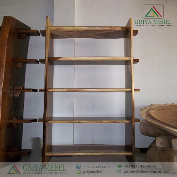 Rak Buku Antik Kayu Solid Trembesi | griya mebel