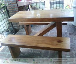 Set Meja Cafe Trembesi Minimalis | griya mebel