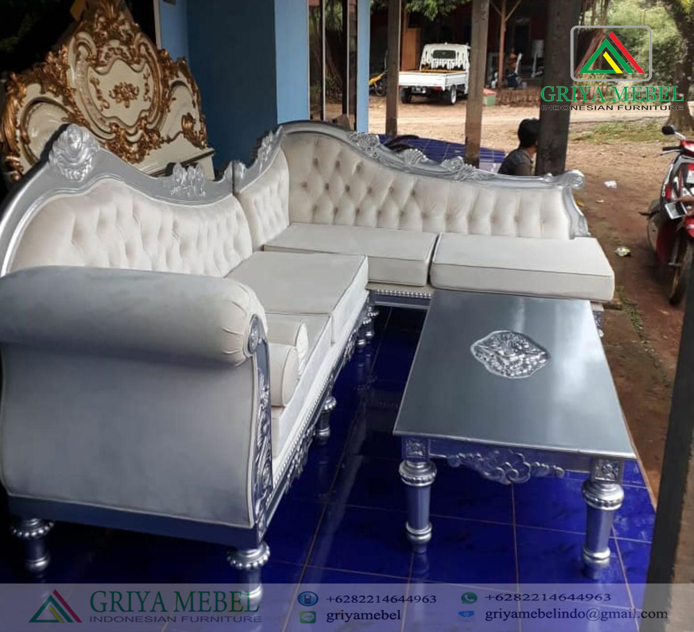 Sofa Tamu Sudut Ukir Mawar | griya mebel